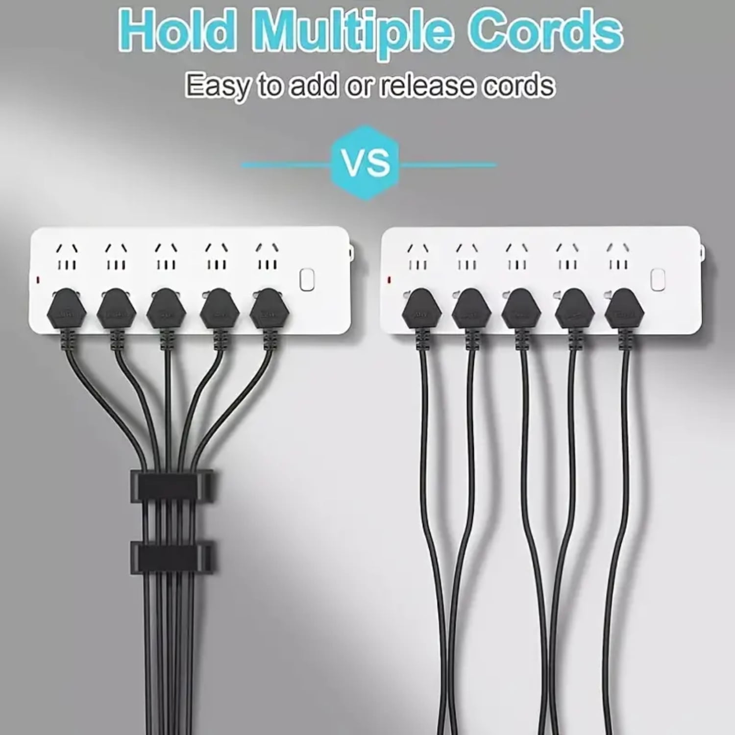 SHILIPHN Versatile Large Adhesive Cable Management Clips - Set of 4 for ...