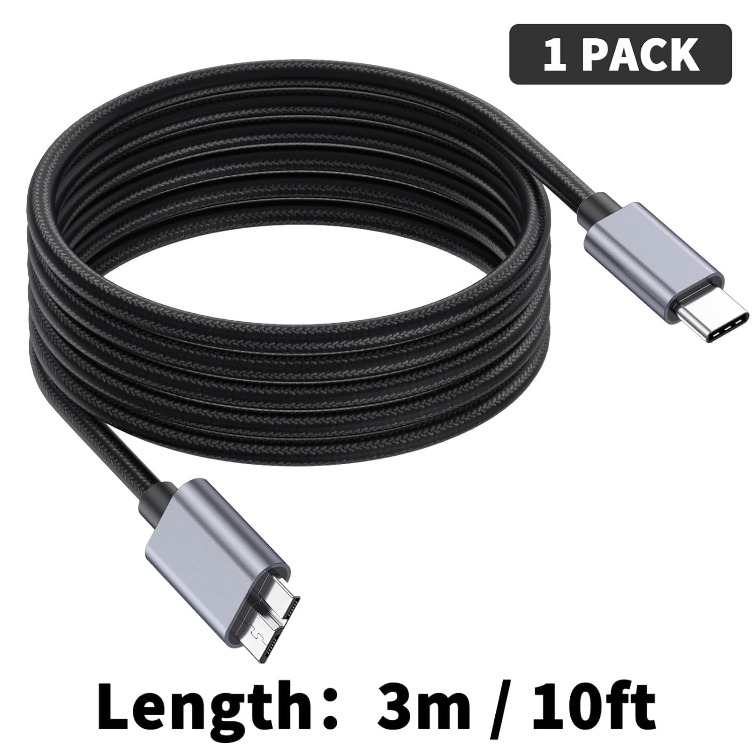 SHILIU-10 Gbps Micro B to USB C Cable 10FT, Micro B Male to USB C Male ...