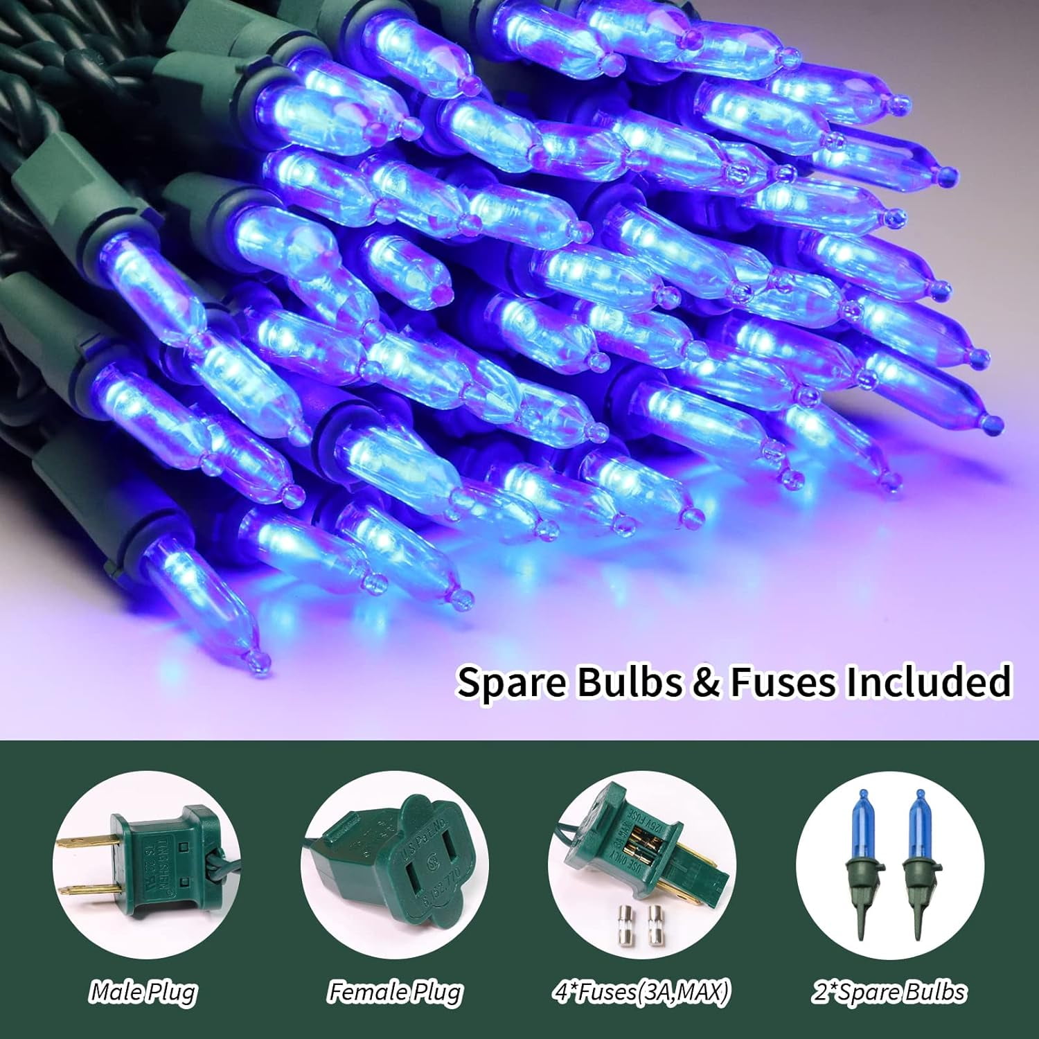 SHILIU-100 Mini LED Count Blue -Christmas Lights - 21.6FT LED String ...