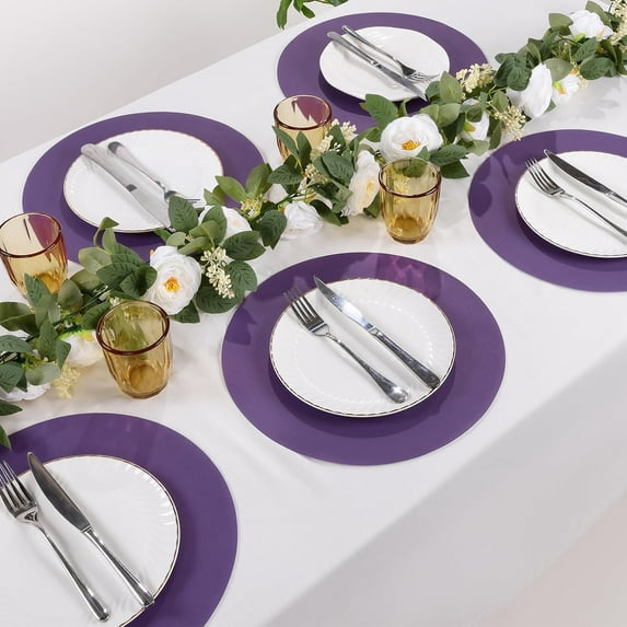 SHILIU-100 PCS Round Paper Placemats 13 inch Disposable Paper Place ...