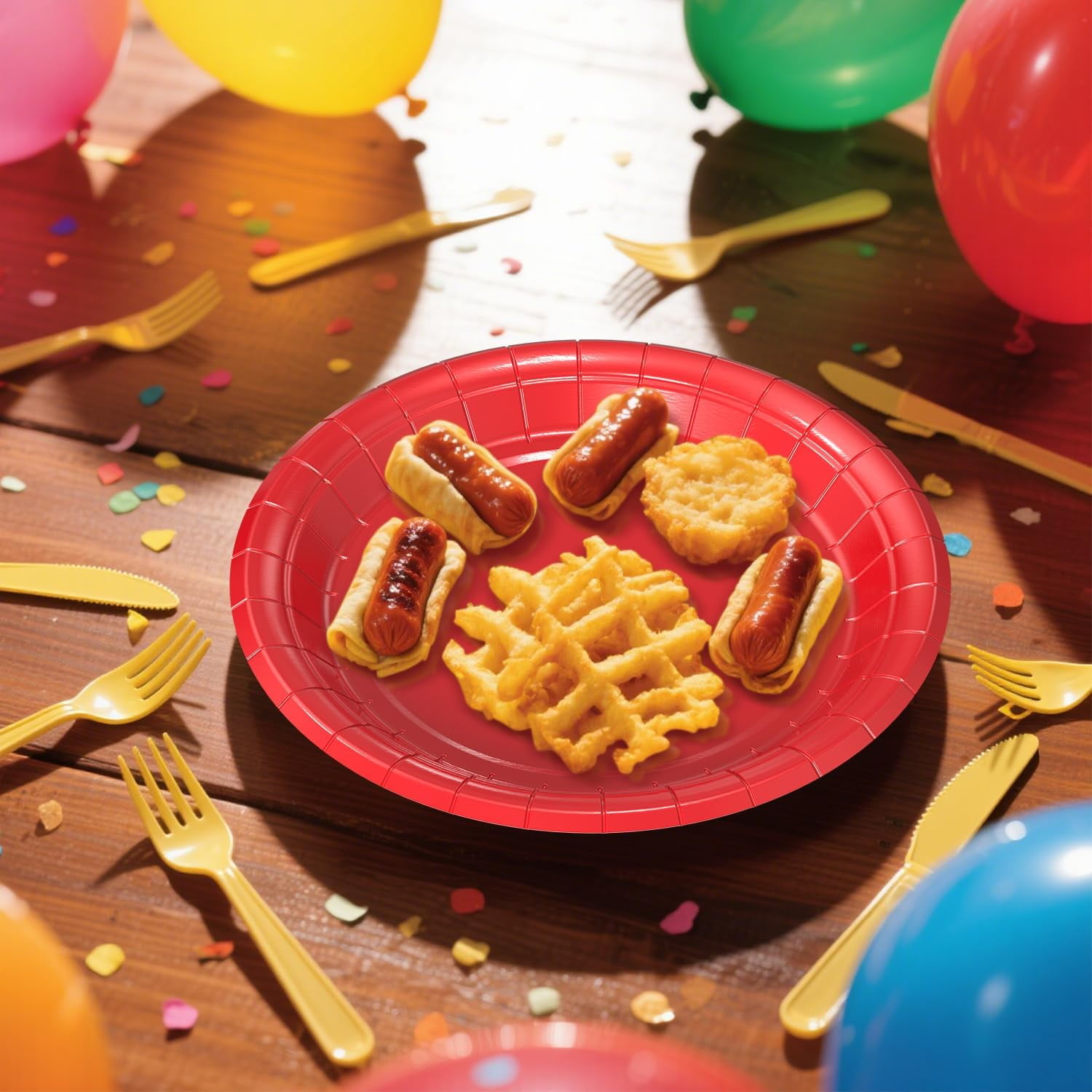 SHILIU-100PCS 7 Inch Disposable Paper Plates, Small Party Plates for ...