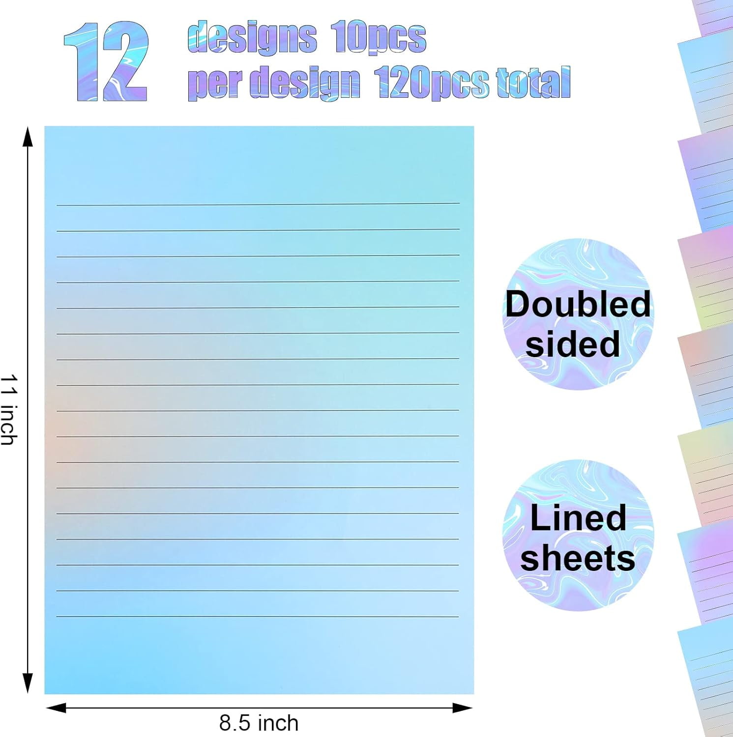SHILIU-120 Sheets Stationery Writing Paper 8.5 x 11 Classroom Double ...