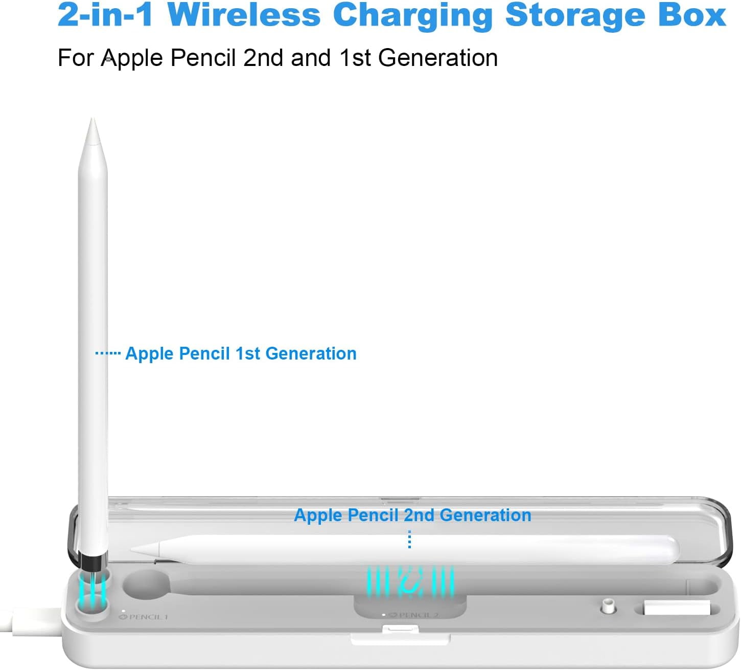SHILIU-2 in 1 Charging Case Compatible with Apple Pencil 2nd and 1st ...