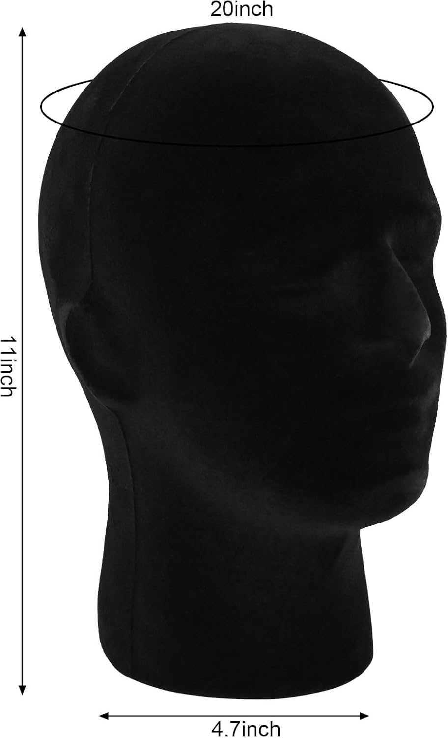 SHILIU-2 Pack Black Mannequin Head Stand, Velvet Male Manikin Head Wig ...