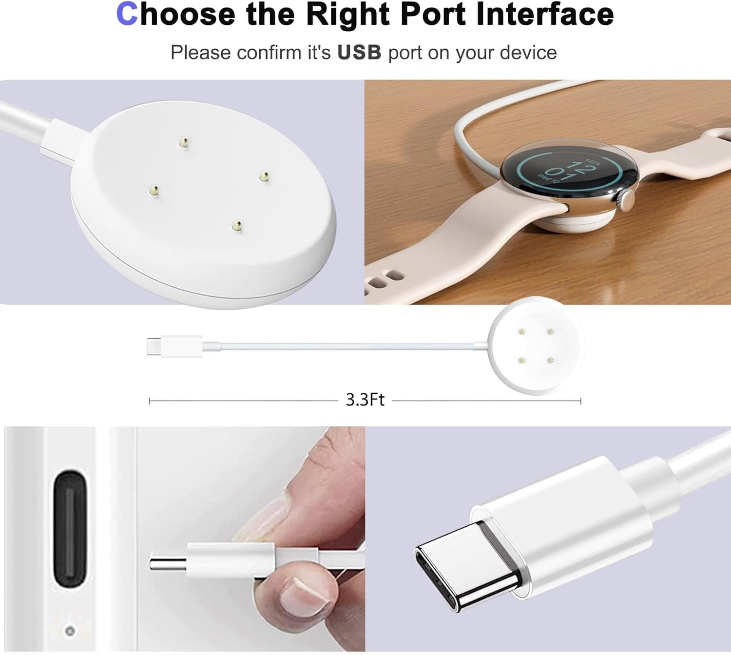 SHILIU-2 Pack Wall Fast Charger for Google Pixel Watch 3, Google Pixel ...