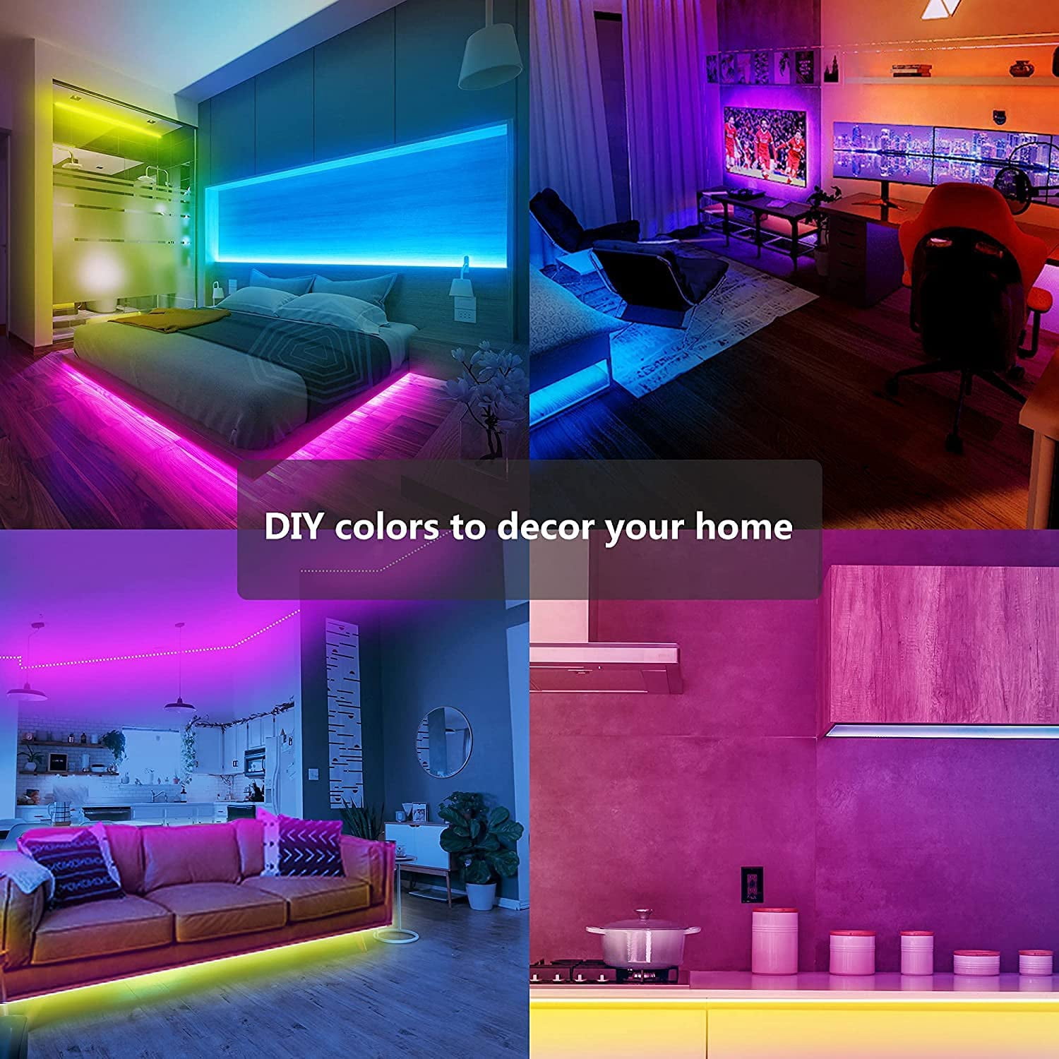 SHILIU-200 FT LED Strip Lights,Color Changing LED Lights for Bedroom ...