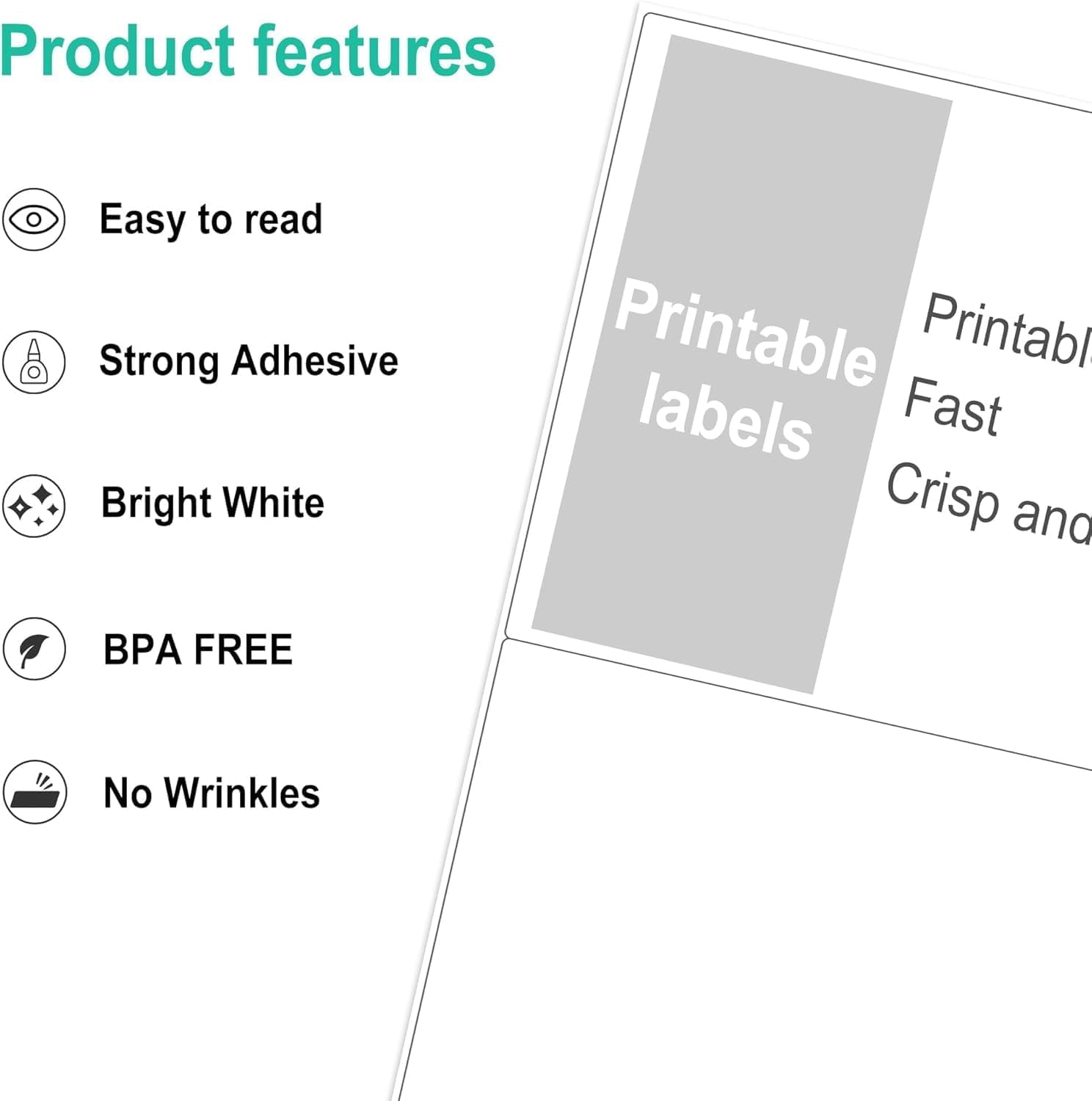 SHILIU-200 Half Sheet Shipping Labels, 2 per Sheet, 200 Labels, 5.5 x 8 ...