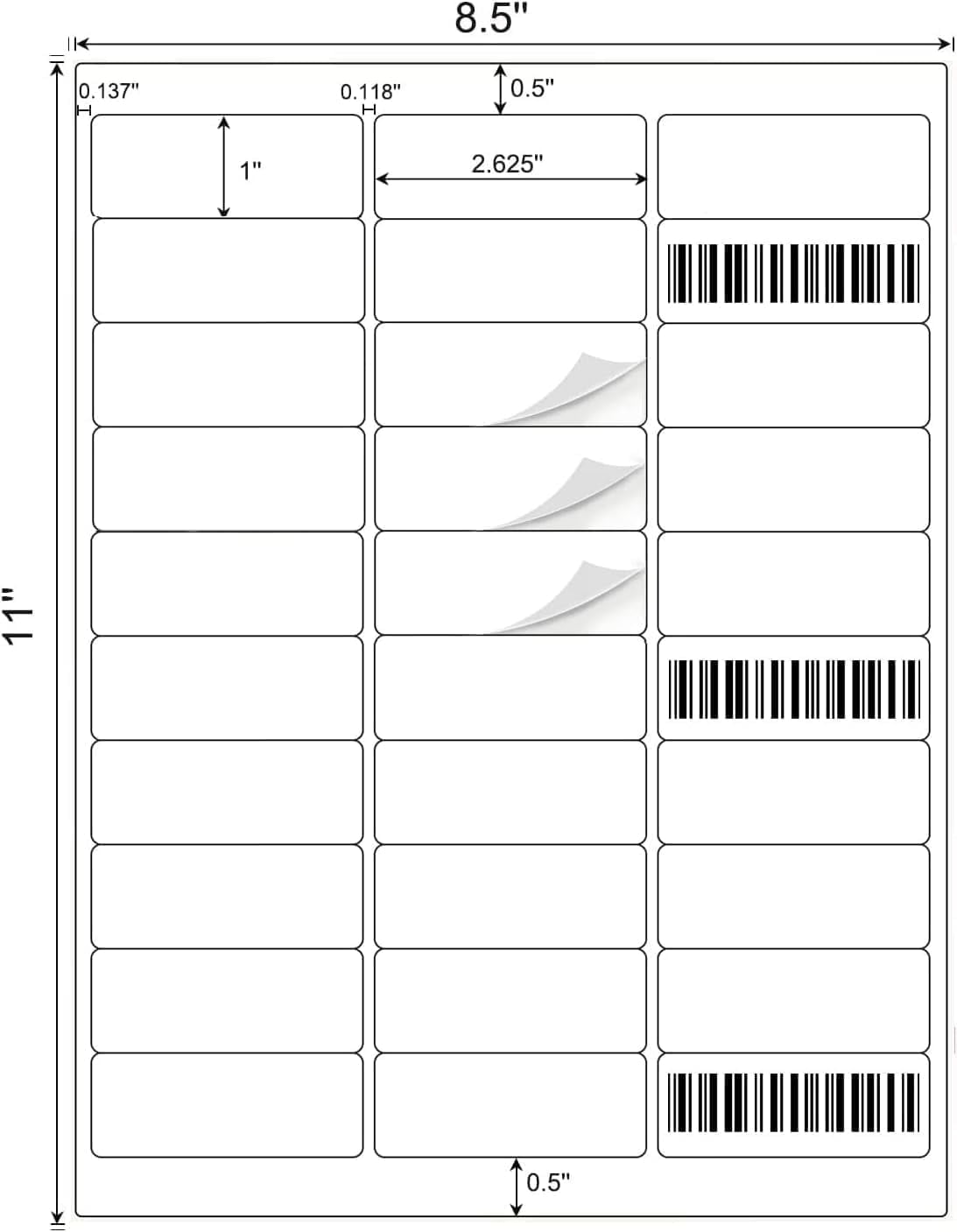 SHILIU-[200 Sheets 6000 Labels] Address Labels 1\u201d x 2-5/8\u201d ...