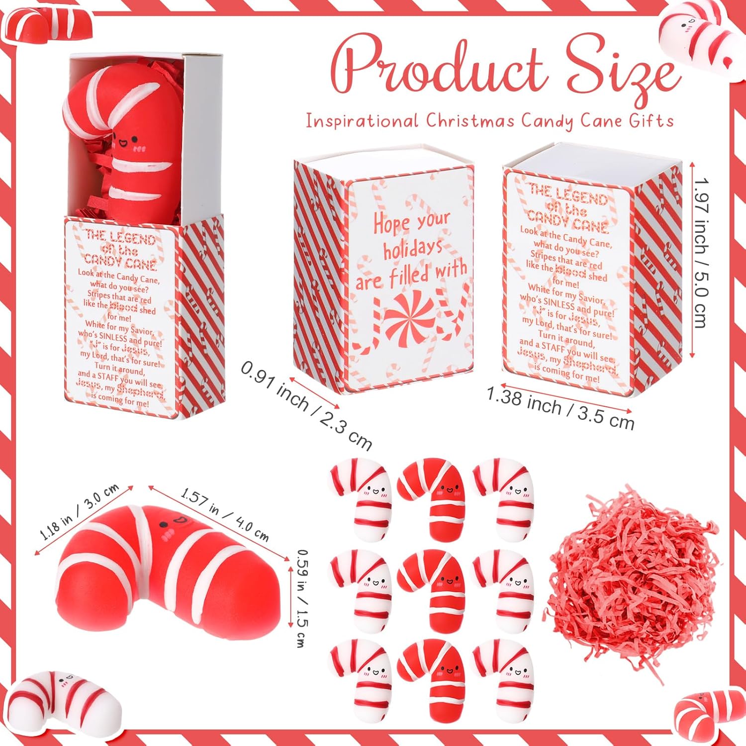 SHILIU-24 Sets Christmas Jesus Gifts Candy Cane Stress Balls with ...