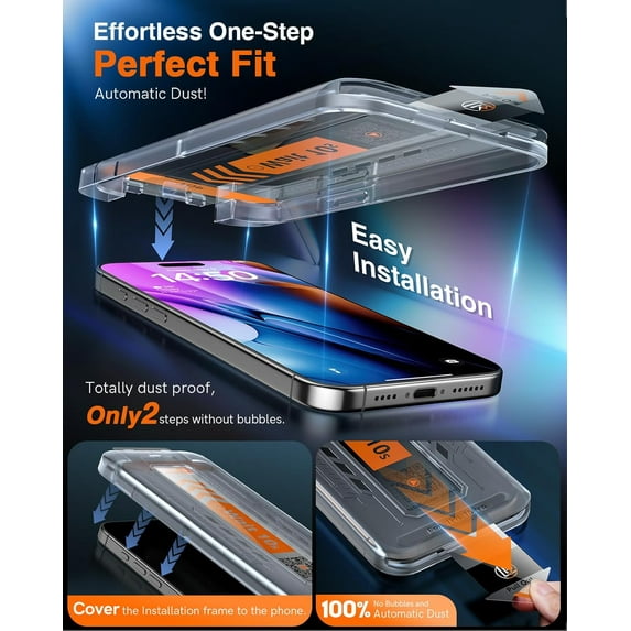 SHILIU-3 Pack for iPhone 15 Pro Screen Protector [Auto-Dusting 0 Bubble ...