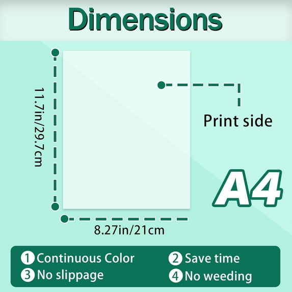SHILIU-30 sheets DTF Transfer film A4（8.3" x 11.7"）double-sided Matte ...