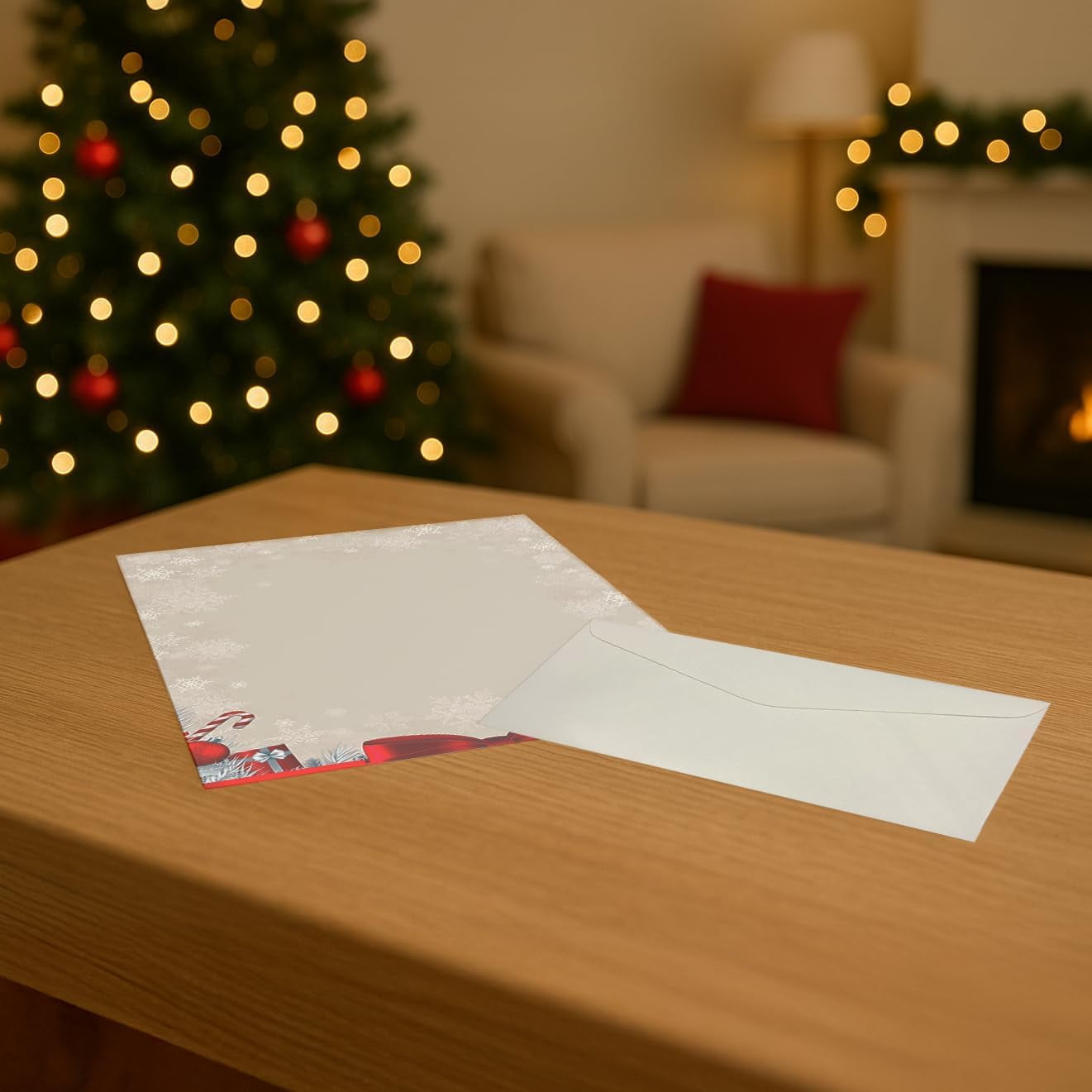 SHILIU-40 Sets - Holiday Present Christmas Paper & Envelopes - 8.5 x 11 ...