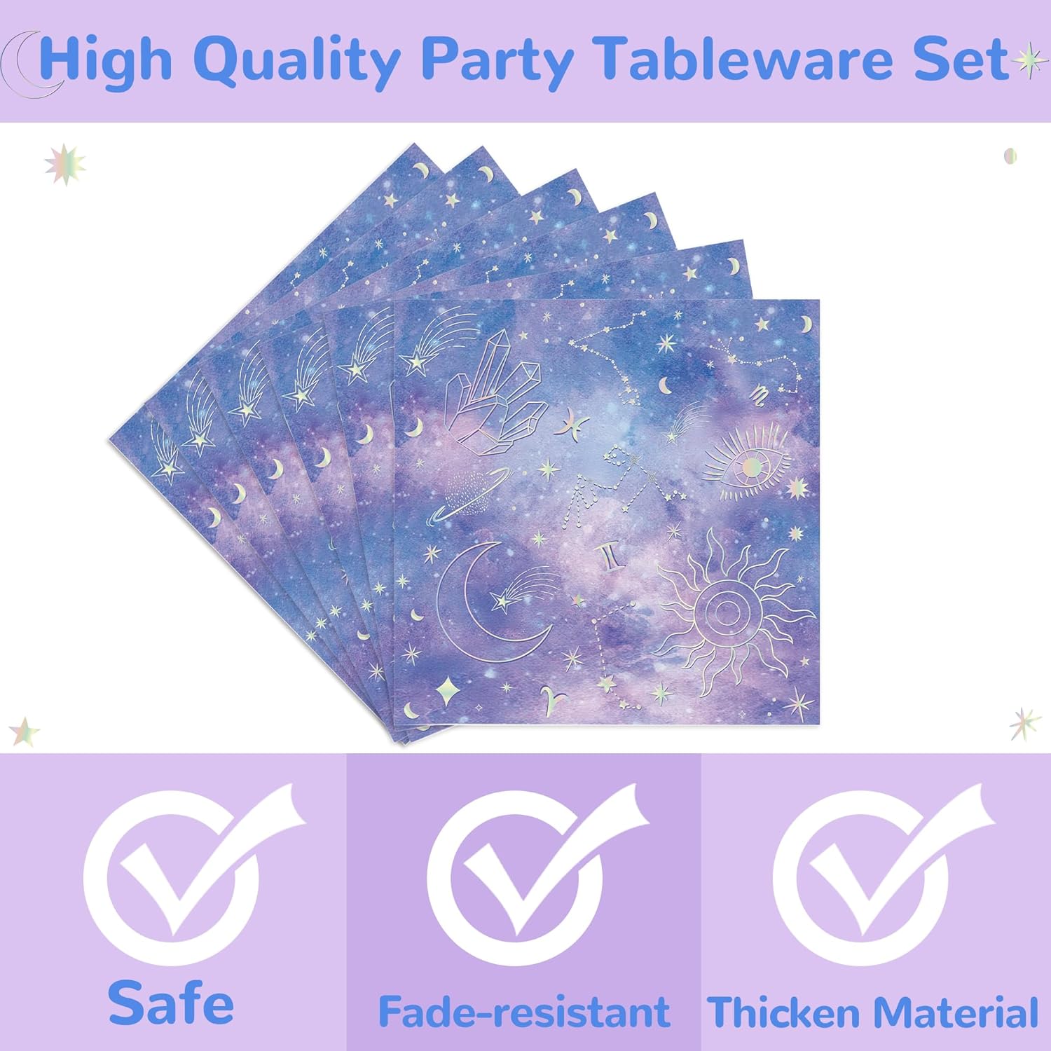 SHILIU-48PCS Space Party Supplies for Kids Constellation Party ...