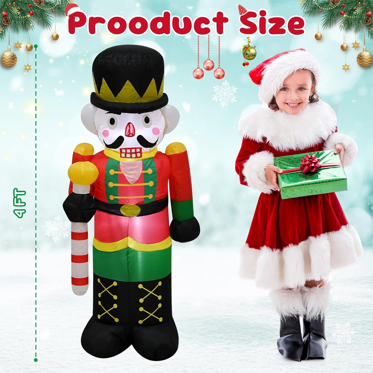 SHILIU-4FT Christmas Inflatable Blow up Soldier Decoration with LED ...