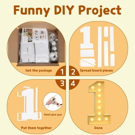 SHILIU-4FT Light Up Numbers & Letters, Marquee Numbers for 30th ...