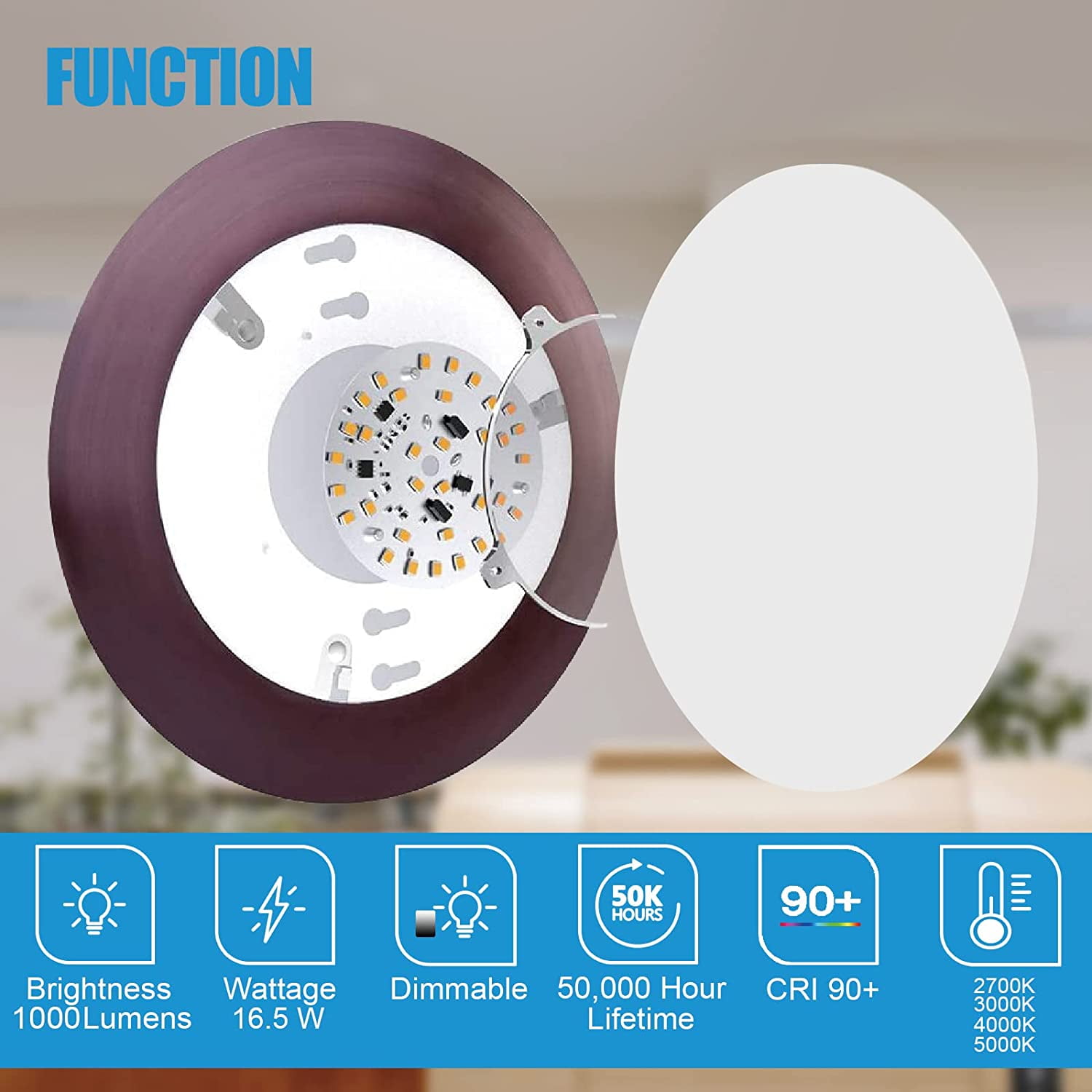 SHILIU-5/6" LED Disk Light, Dimmable Flush Mount Recessed Ceiling ...