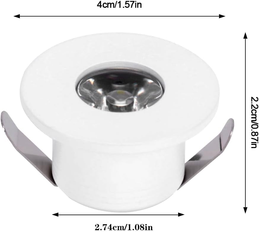 SHILIU-5 Pack 1W Mini LED Recessed Lighting, 1 Inch Recessed LED Lights ...
