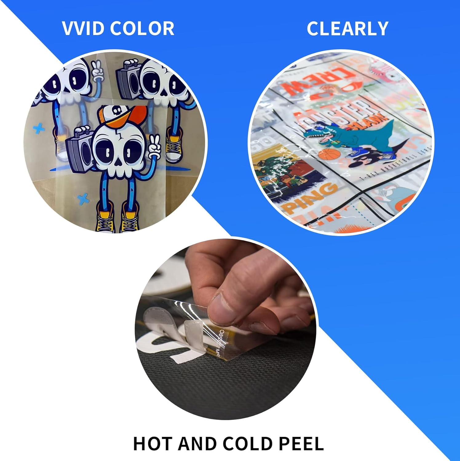 SHILIU-50 Sheets DTF Transfer Film Paper A4 Double Sided Thick Clear ...