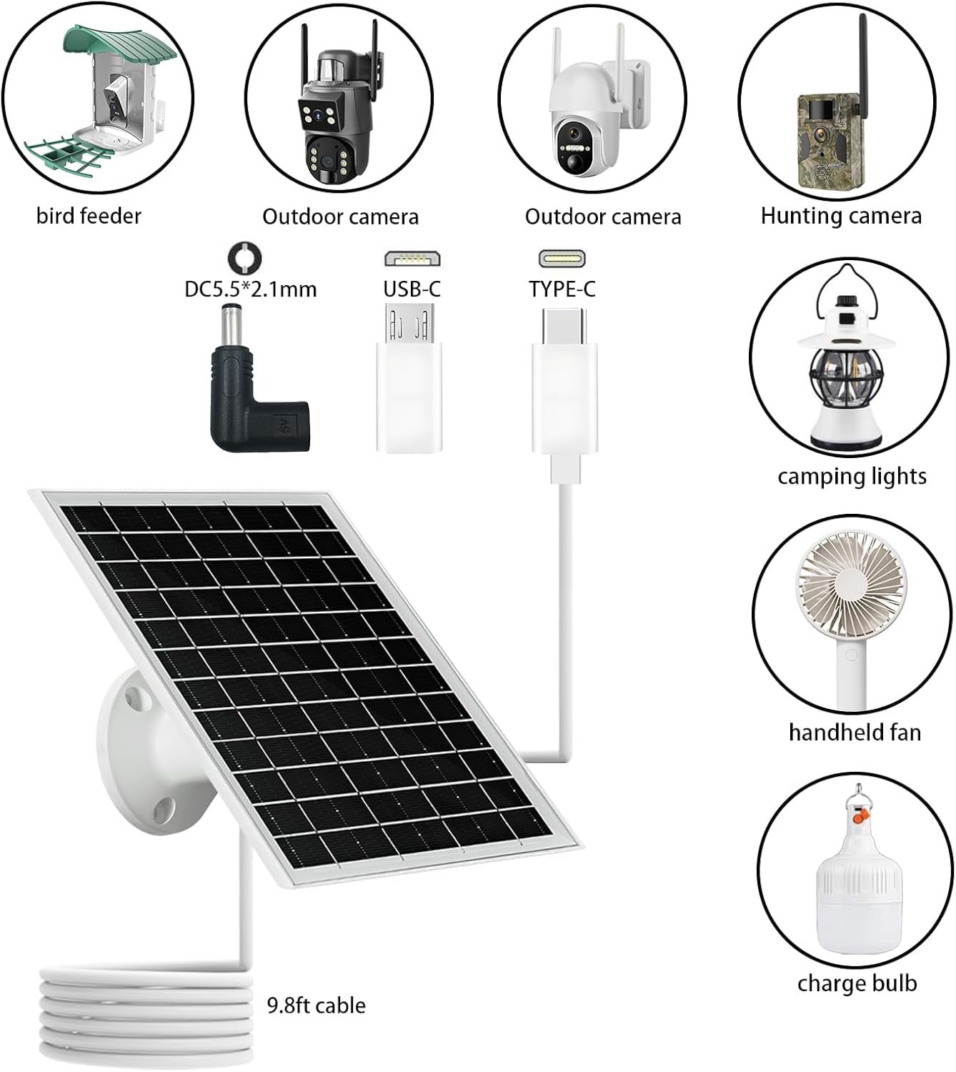 SHILIU-5V 6W USB Solar Panel Portable 5 Volt 6 Watt High Efficiency ...