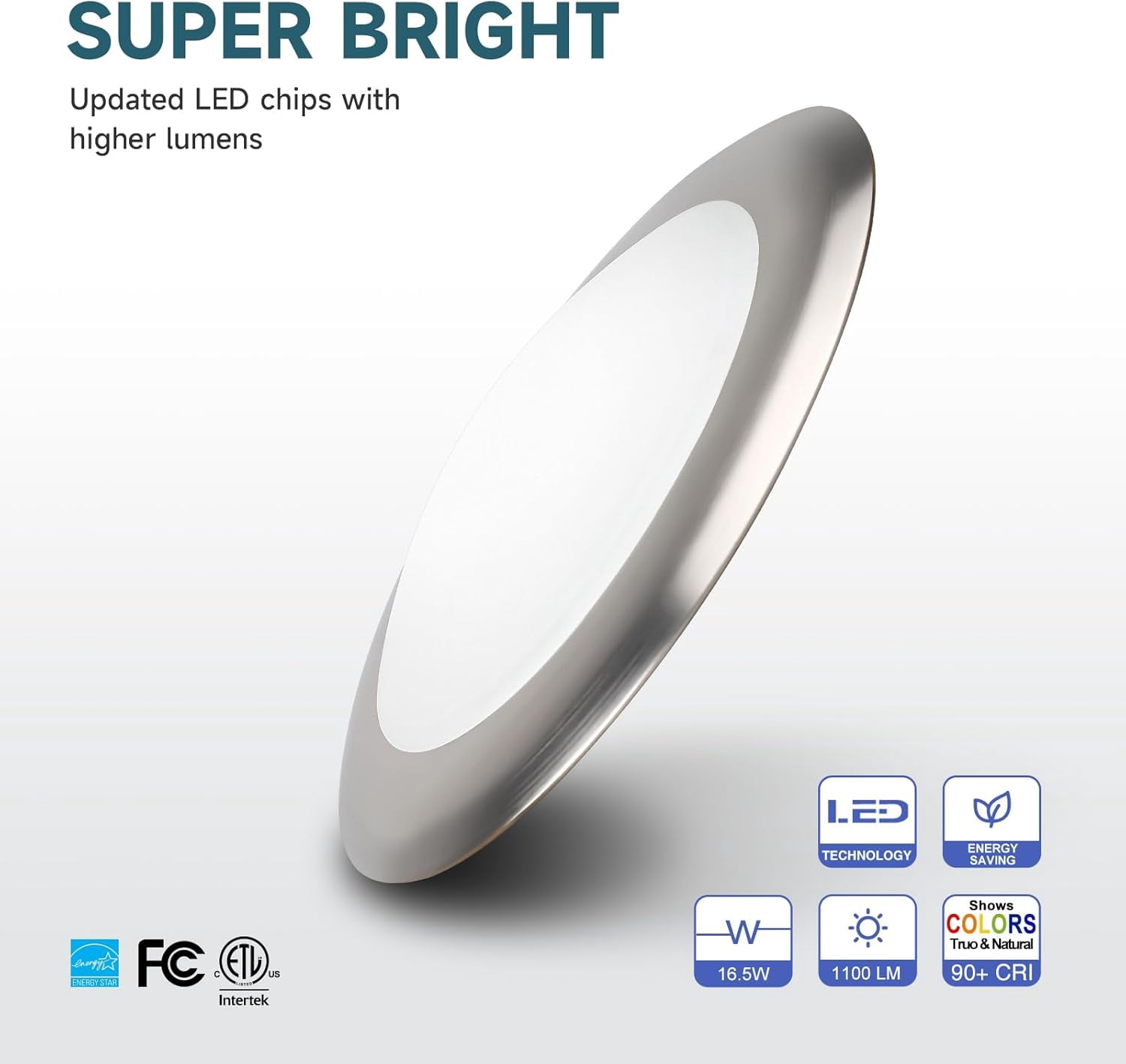 SHILIU-6" Dimmable LED Disc Light, 3000K/4000K/5000K Selectable Surface ...