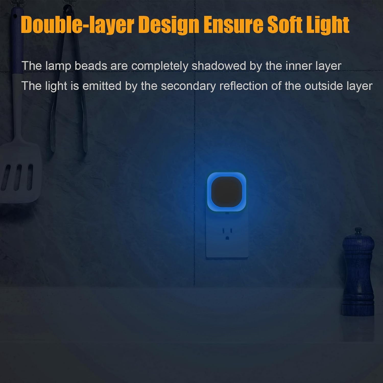SHILIU-6 Pack Azure Night Light, Crisp Modern Glow with Dimmable Soft ...