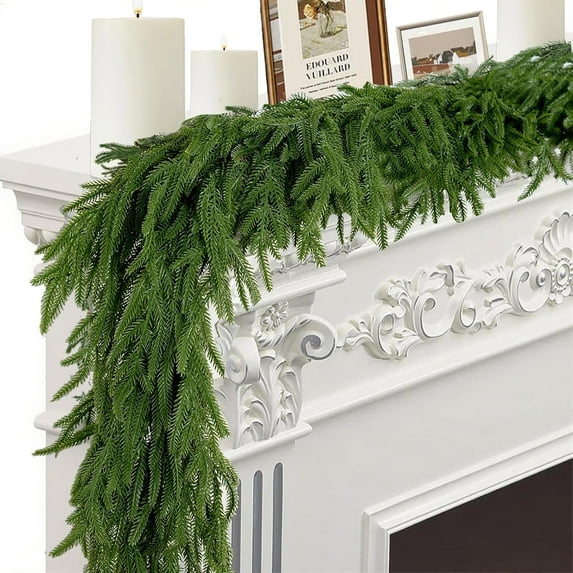 SHILIU-6FT Artificial Norfolk Pine Garlands for Christmas Decorations ...