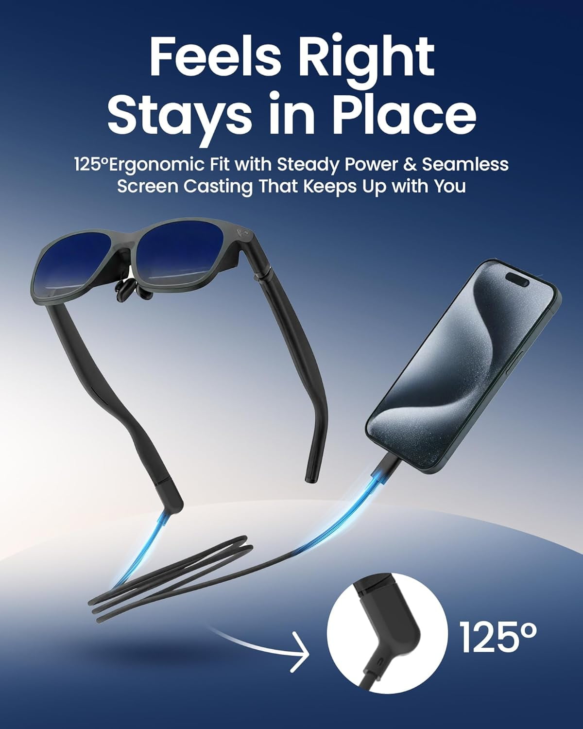 SHILIU-AR Smart Glasses USB-C Charging Data & Power Supply Cable, 1.2M ...