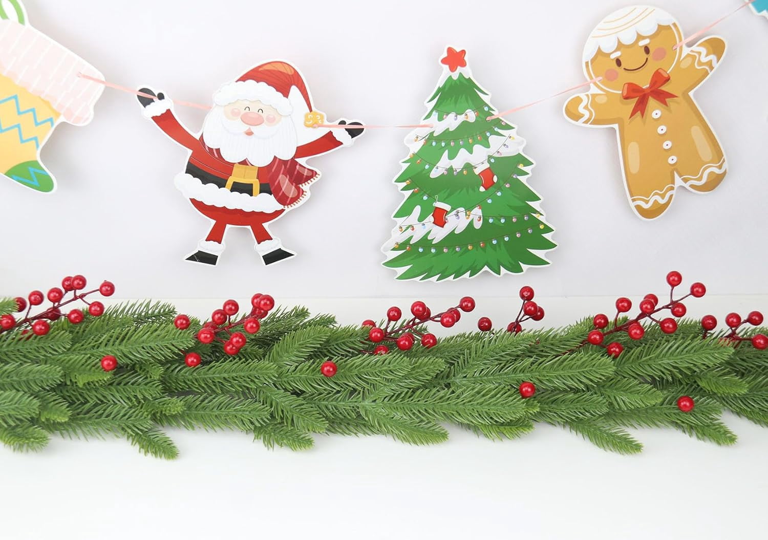 SHILIU-Artificial Pine Branches 50 Pcs, Christmas Tree Filler Green ...