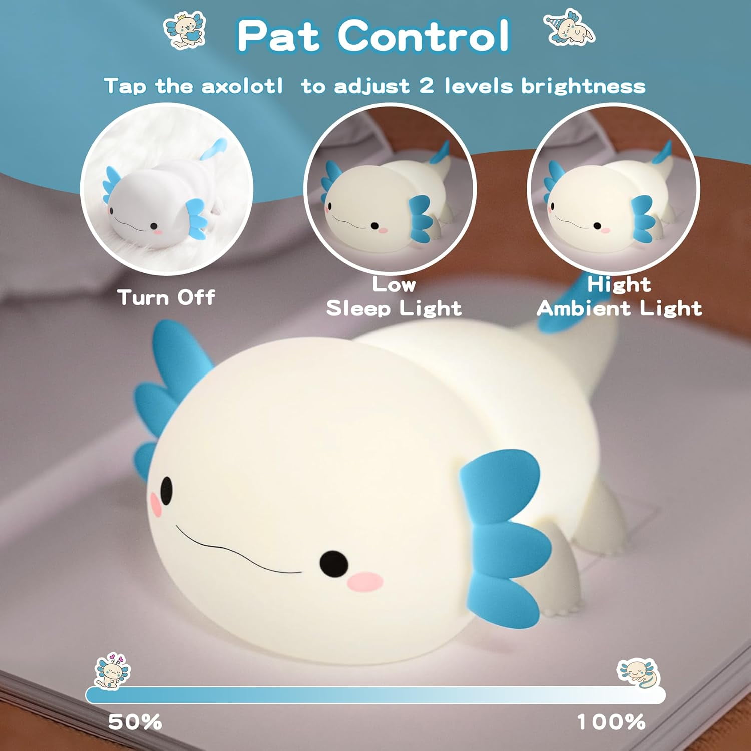 SHILIU-Axolotl Night Light,Cute Axolotl Lamp,Food Grade Silicone ...