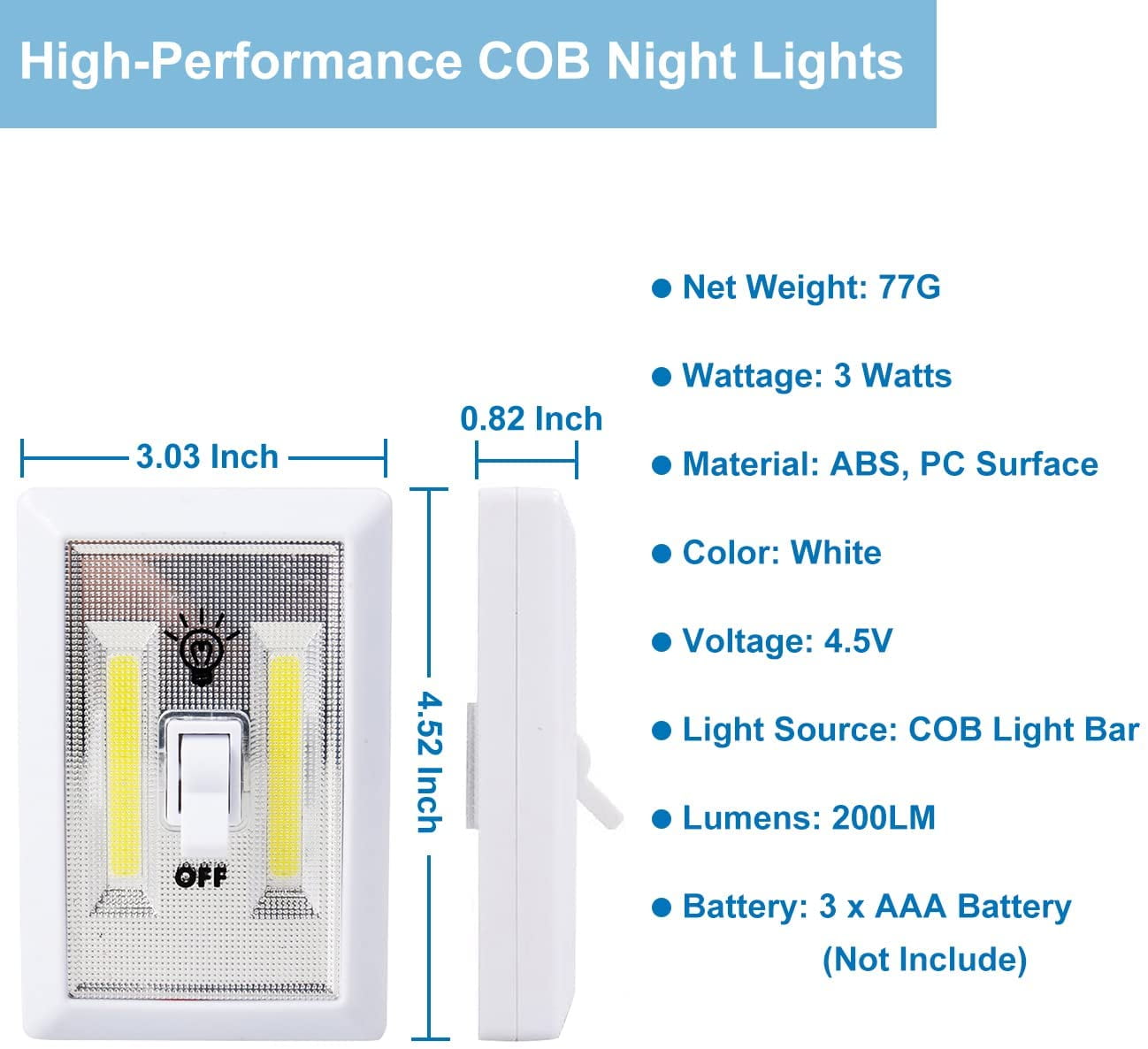 SHILIU-Battery Operated Switch LED Lights, Portable Tap Light, Push ...