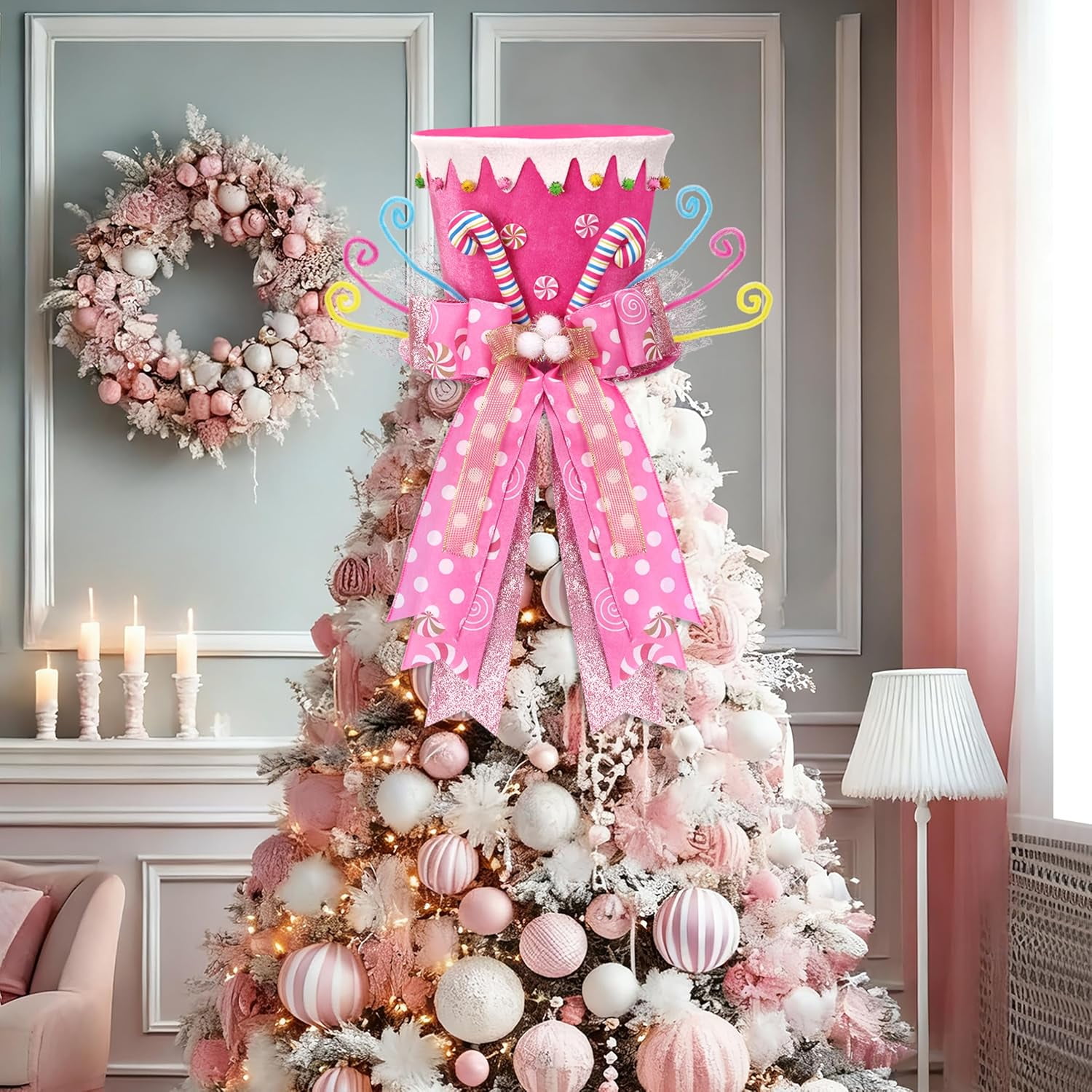 SHILIU-Candy Cane Christmas Tree Topper,Candy Cane Christmas ...