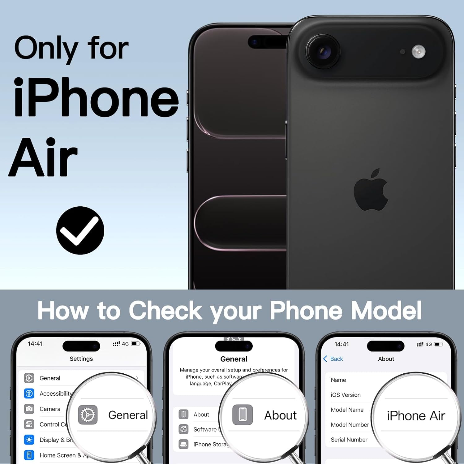 SHILIU-Case for iPhone 17 Air with Built-in Tempered Glass Screen ...