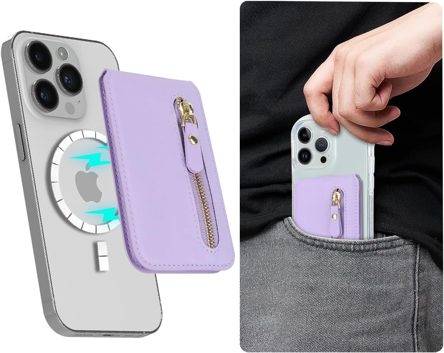 SHILIU-Compatible with Magsafe Wallet,Adjustable Stand, Magnetic Wallet ...