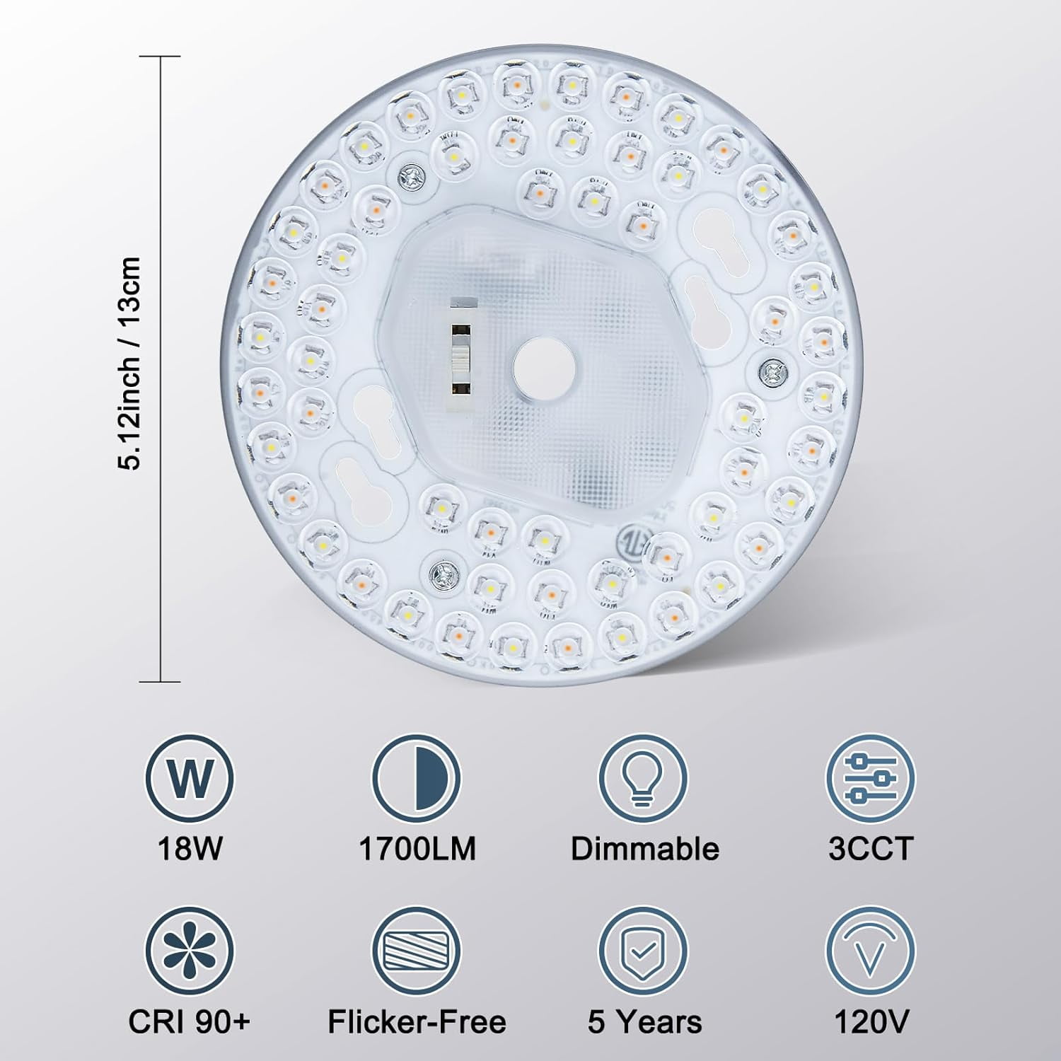 SHILIU-ETL Listed 1 Pack 5.12'' Retrofit Light Kit for Ceiling Flush Ceiling Fan Light ...