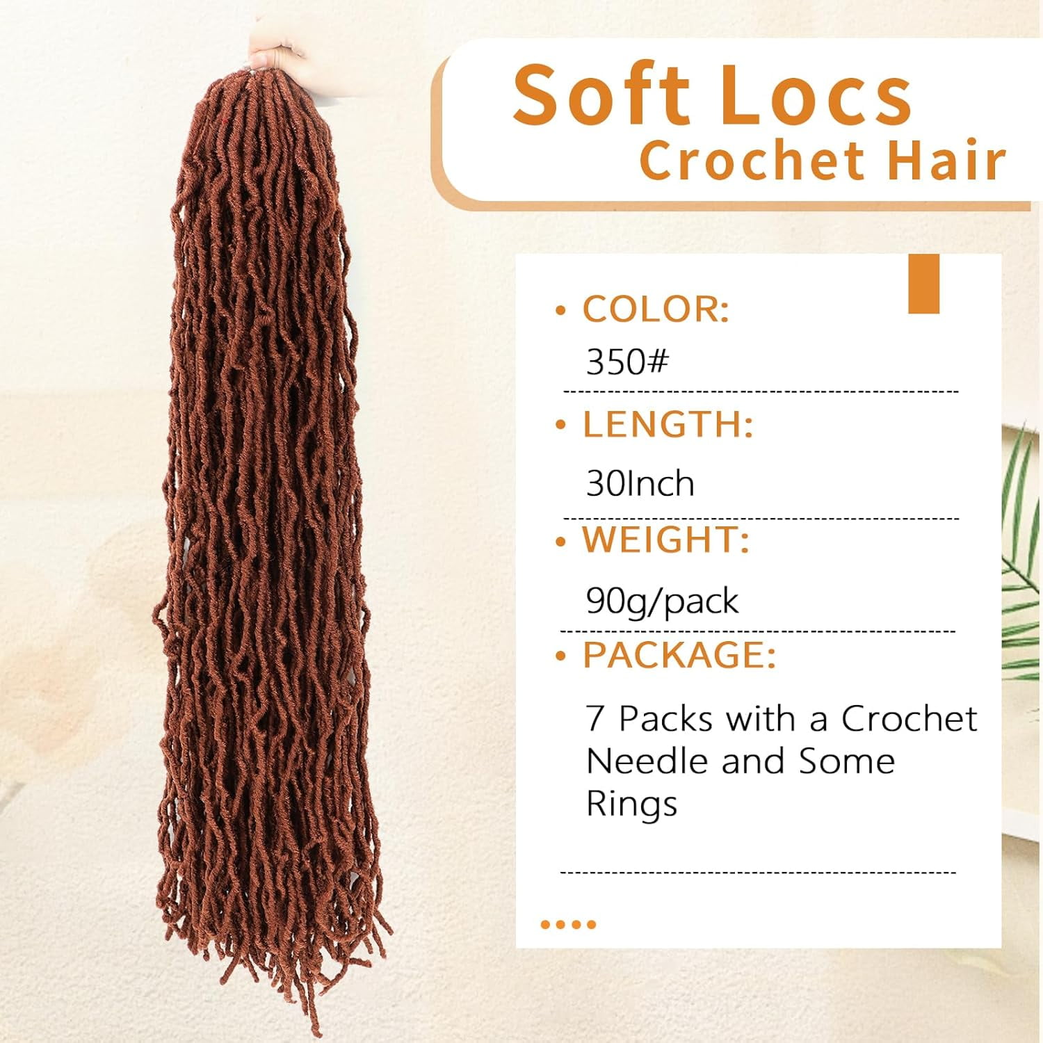 SHILIU-Faux Locs Crochet Hair 30 Inch, 7 Packs Soft Locs Crochet Hair ...