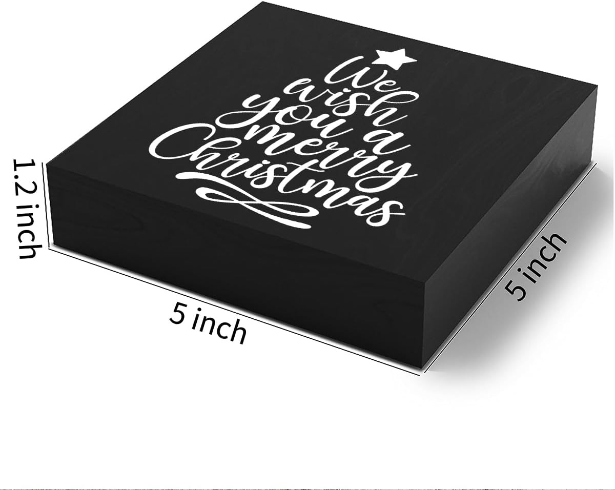 SHILIU-Funny Christmas Wooden Box Sign Plaque We Wish You a Merry ...