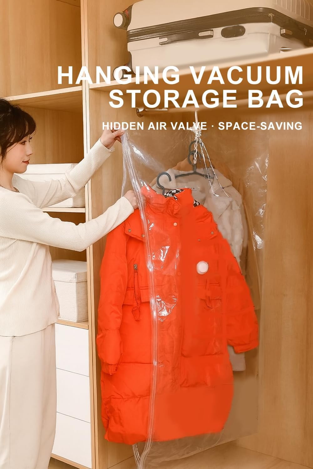 SHILIU-Hanging Vacuum Storage Bags, 360° Rotating Hook Double Seal ...