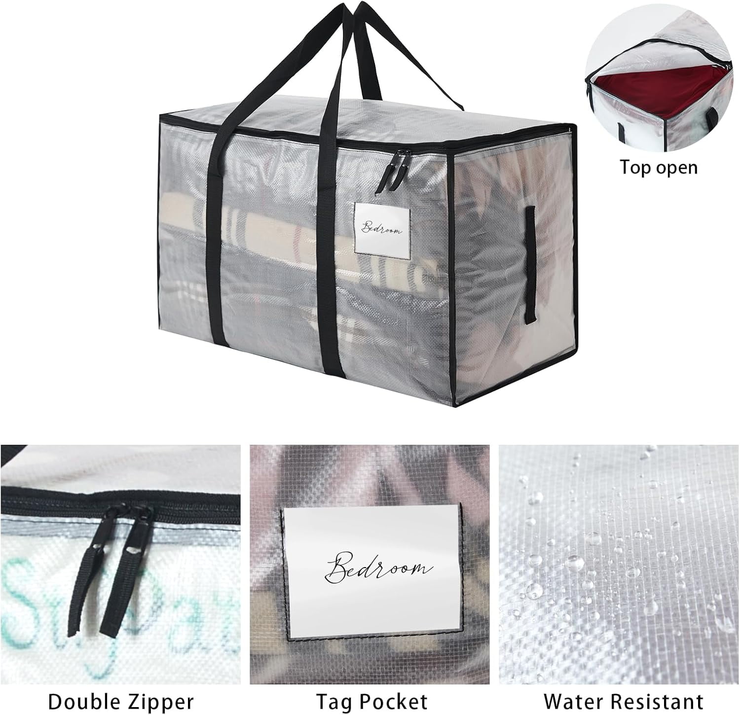 SHILIU-Heavy Duty 93L (24.5 Gallon) Stackable Storage Bins with Fully ...