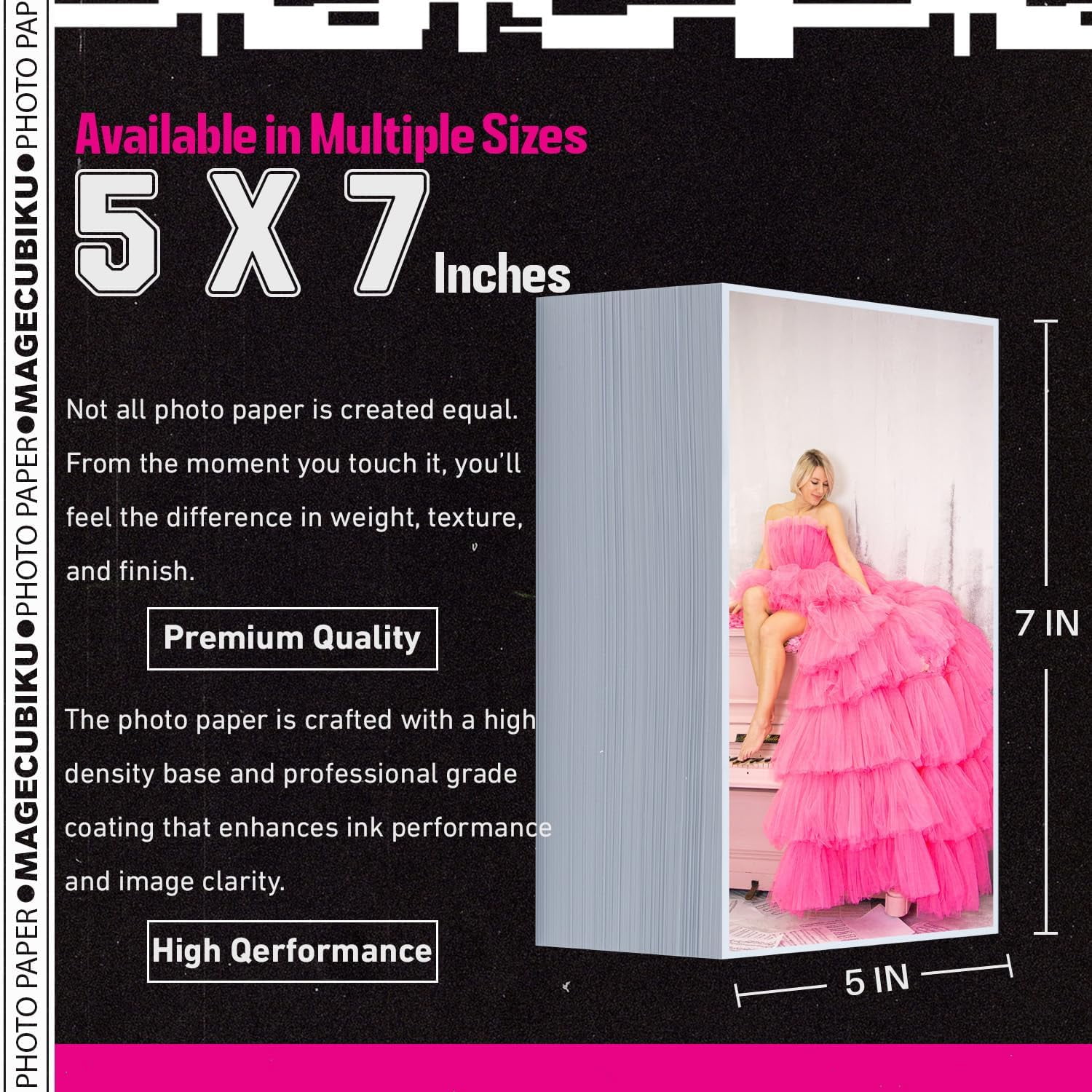 SHILIU-Inkjet Photo Paper 5x7 Inches,Glossy 200 Sheets 70 lb/258 gsm ...