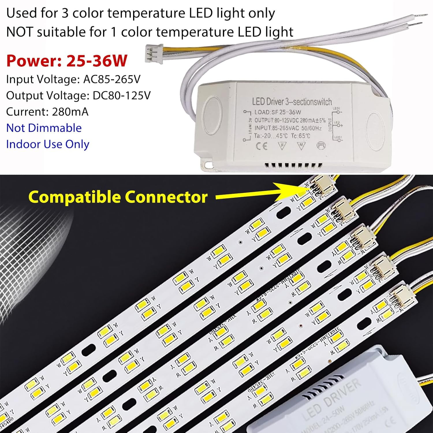 SHILIU-LED Driver 25-36W for Multi-Color Ceiling Strip Spot Light ...