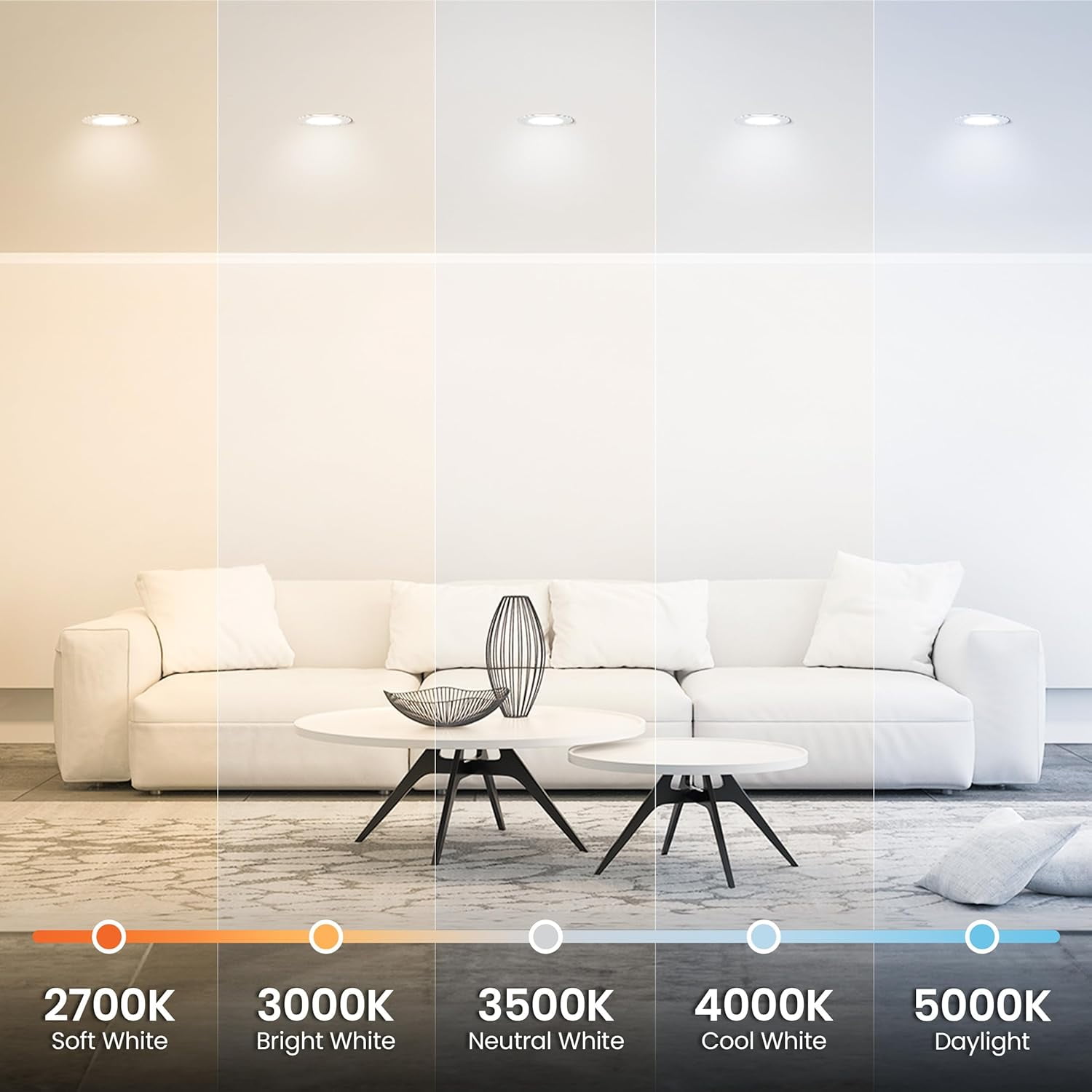 SHILIU-LED Recessed Downlight, 120W Equivalent, 5/6 Inch Retrofit Kit ...