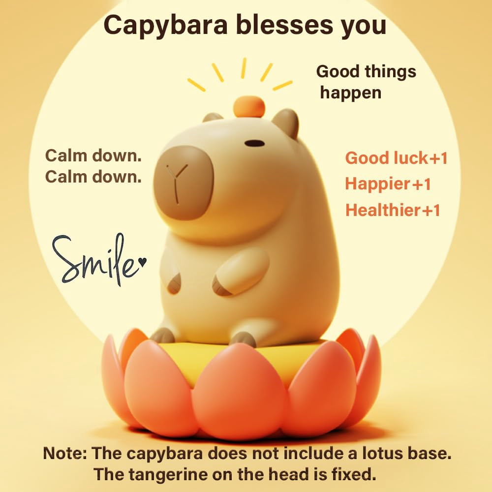 SHILIU-Led Cute Capybara Night Light, Dimmable Nursery Kawaii Lamps ...