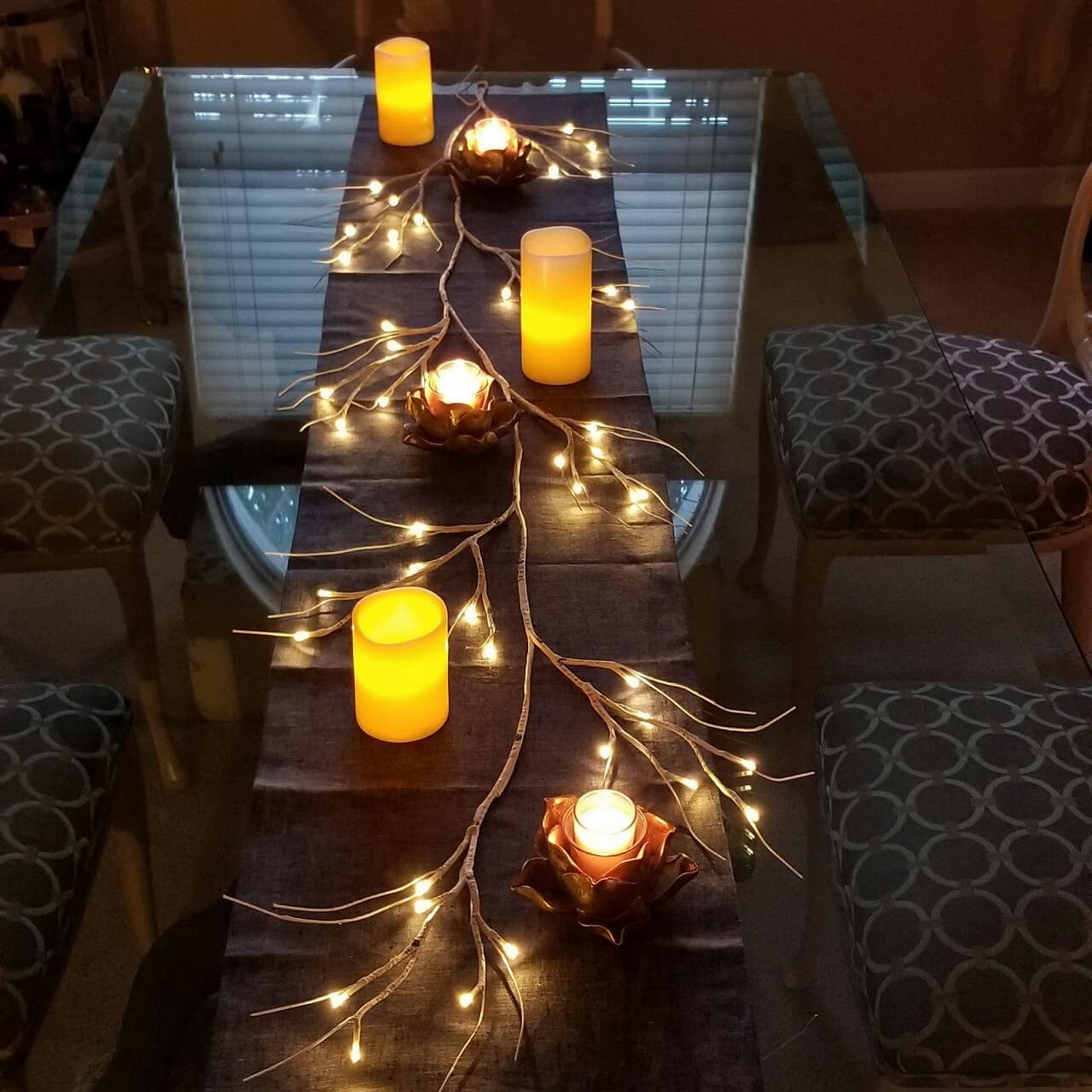 SHILIU-Lighted Garland with Birch Twigs, 6FT Lighted Garlands with 48 ...