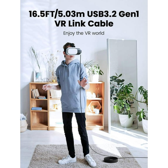 SHILIU-Link Cable 16.5FT Compatible with Oculus Meta Quest 3/3S/Pro ...