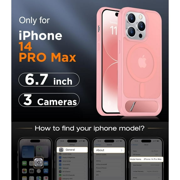 SHILIU-Magnetic Compatible with iPhone 14 Pro Max Case, [Built-in ...