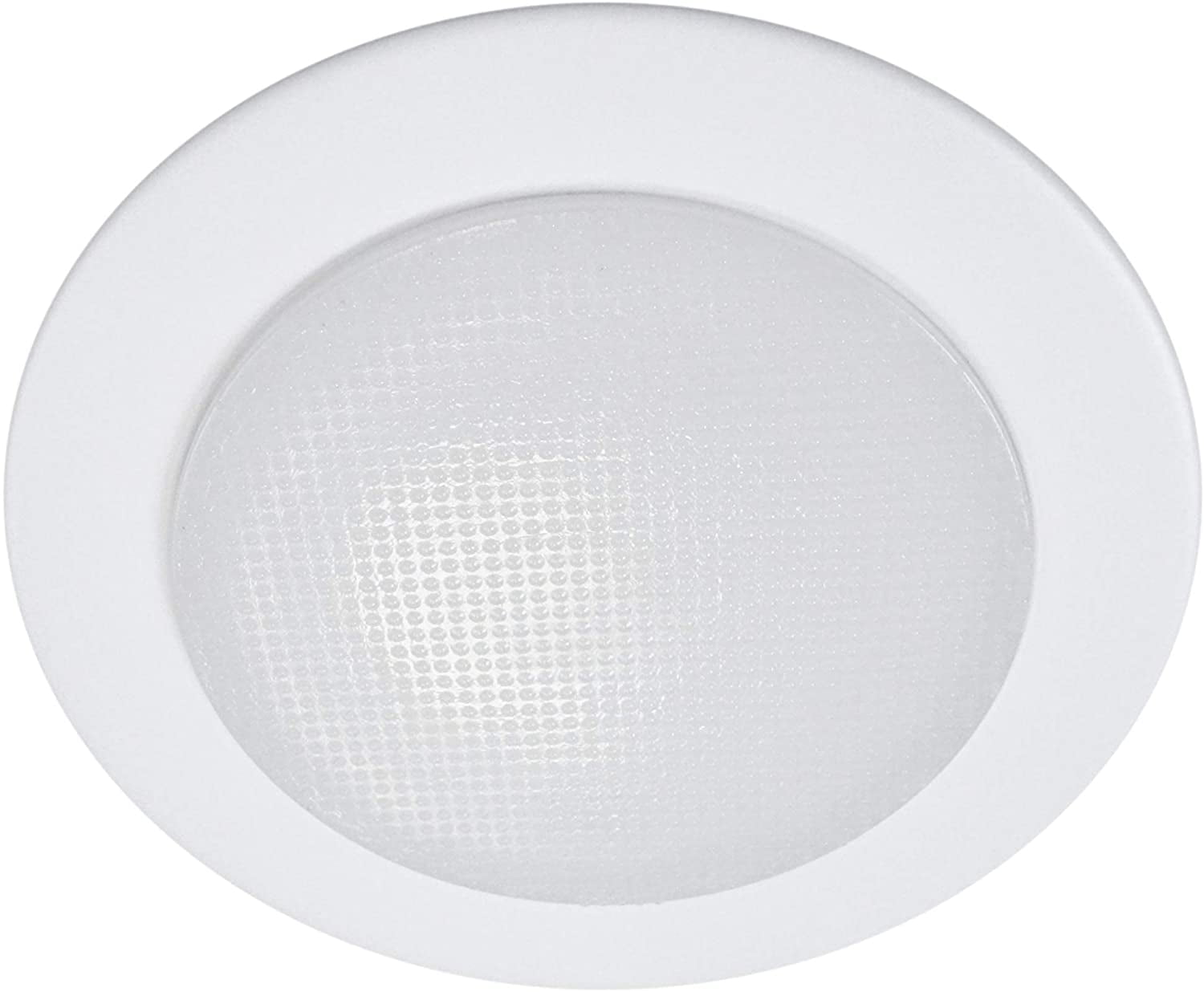 SHILIU-NICOR Lighting 4 inch White Shower Trim with Glass Albalite Lens ...