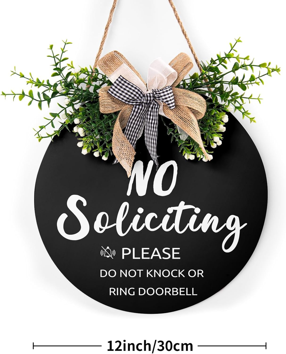 SHILIU-No Soliciting Sign for House Wreath 12\u201dX12\u201d No ...