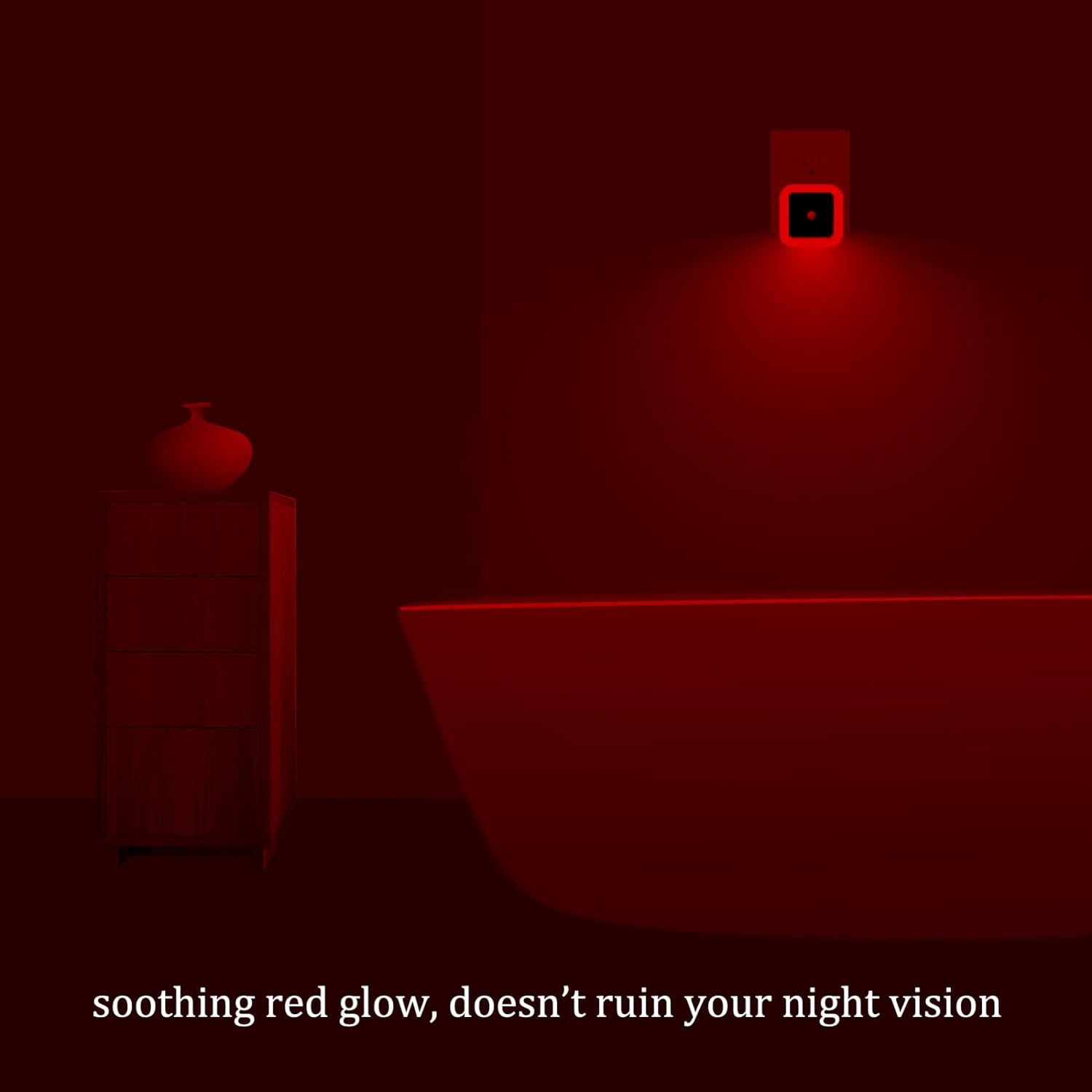 SHILIU-[ Pack of 4 ] Red LED Night Lights for Sleeping, Plug into Wall ...