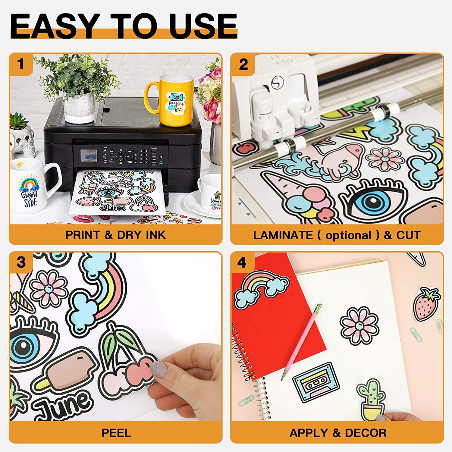SHILIU-Printable Vinyl for Inkjet Printer & Laser Printer - 40 Pcs ...