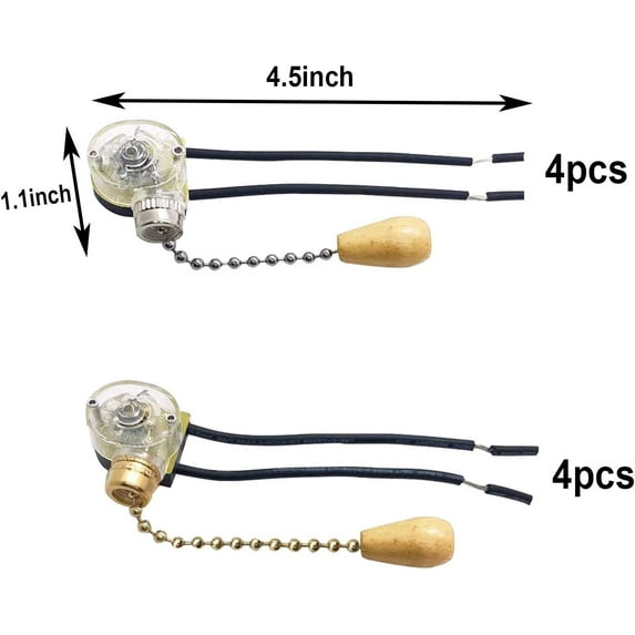 SHILIU-Pull Chain Switch, Ceiling Fans Lamps and Wall Lights Electrical ...